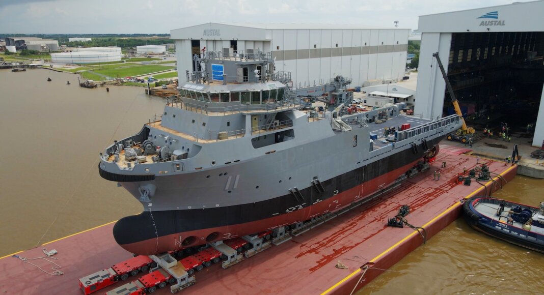 Austal launches first steel ship