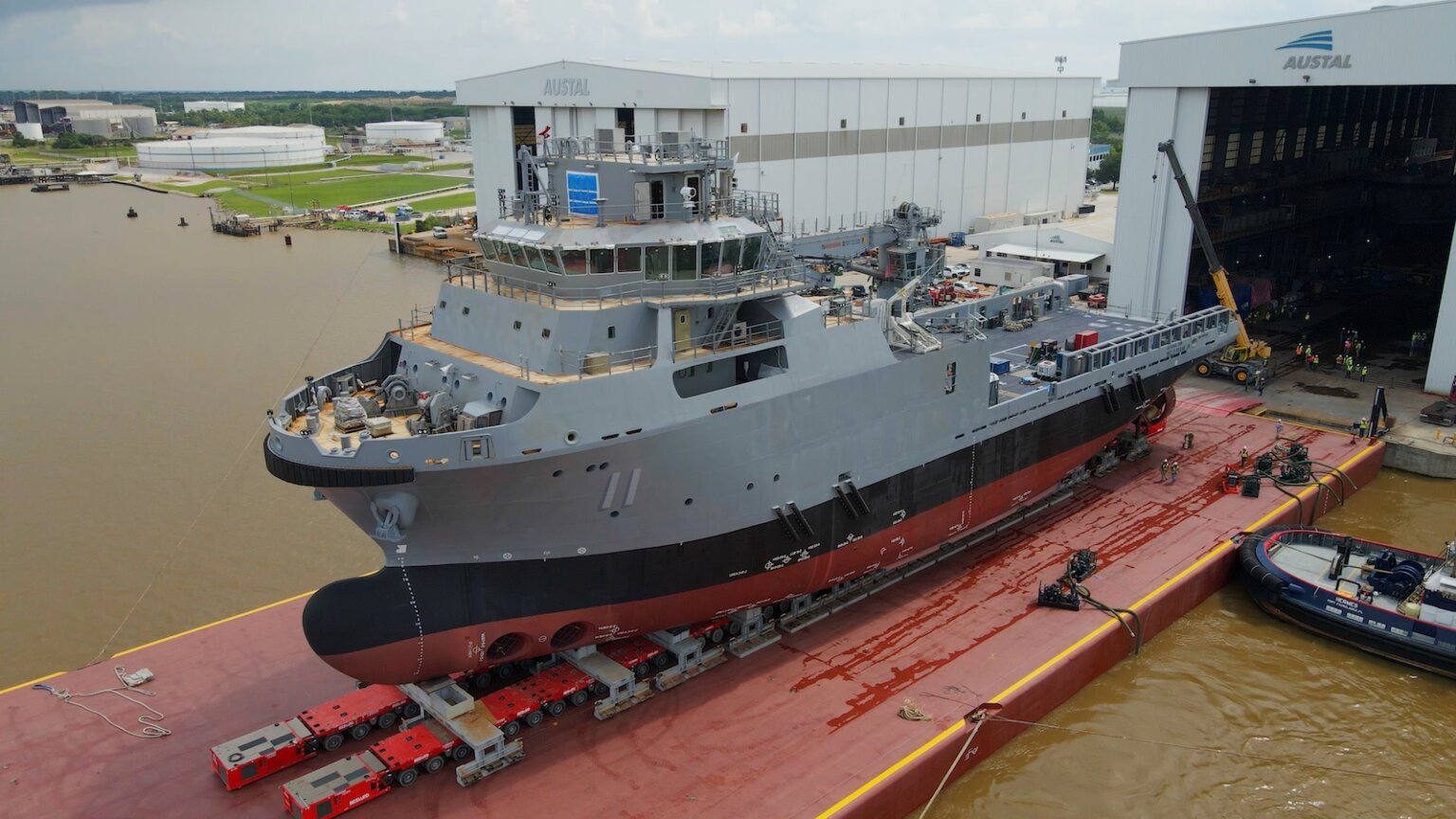 Austal launches first steel ship