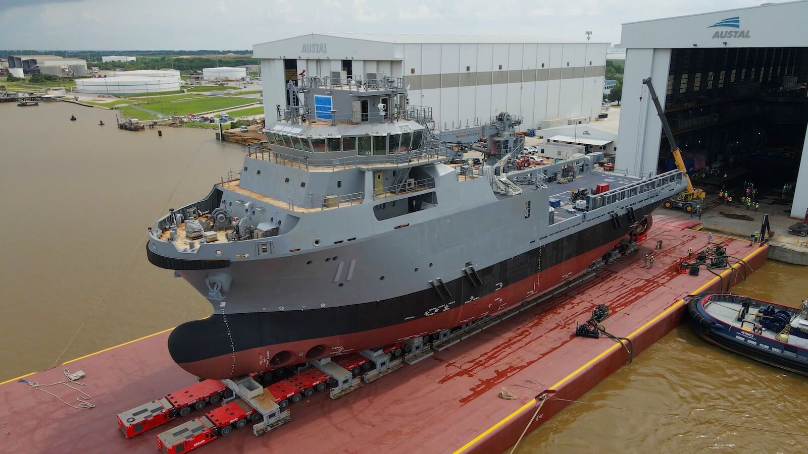 Austal launches first steel ship